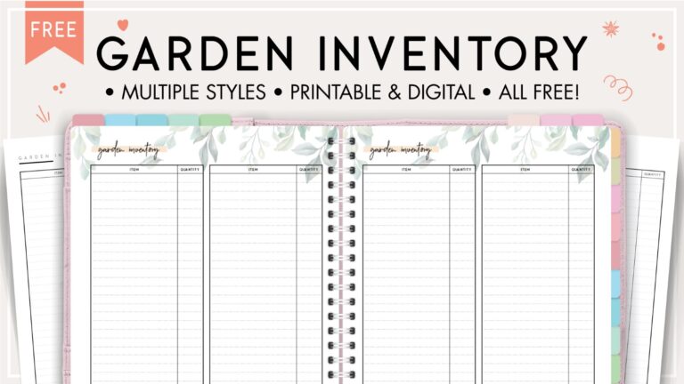 Printable Garden Inventory Template - World of Printables