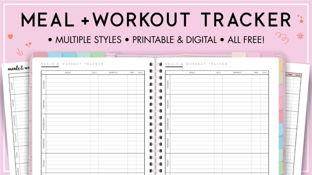 Printable Meals And Workouts Tracker - World of Printables