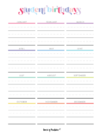 Birthday Calendars - World of Printables
