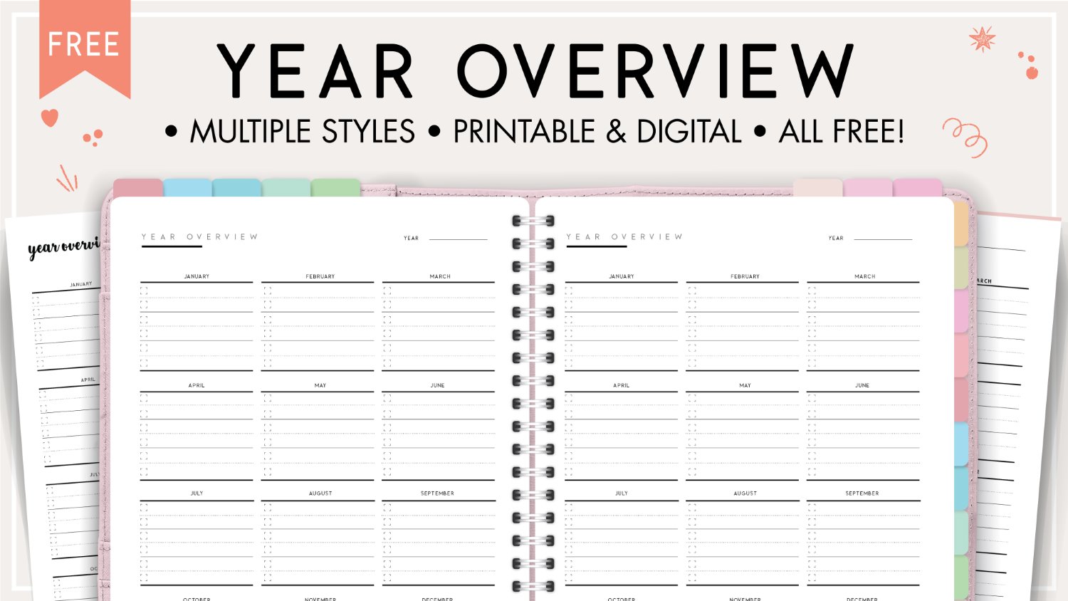 Download Printable Year Overview Template PDF - World of Printables