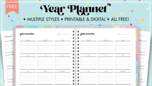 Printable Year Planner Template - World of Printables