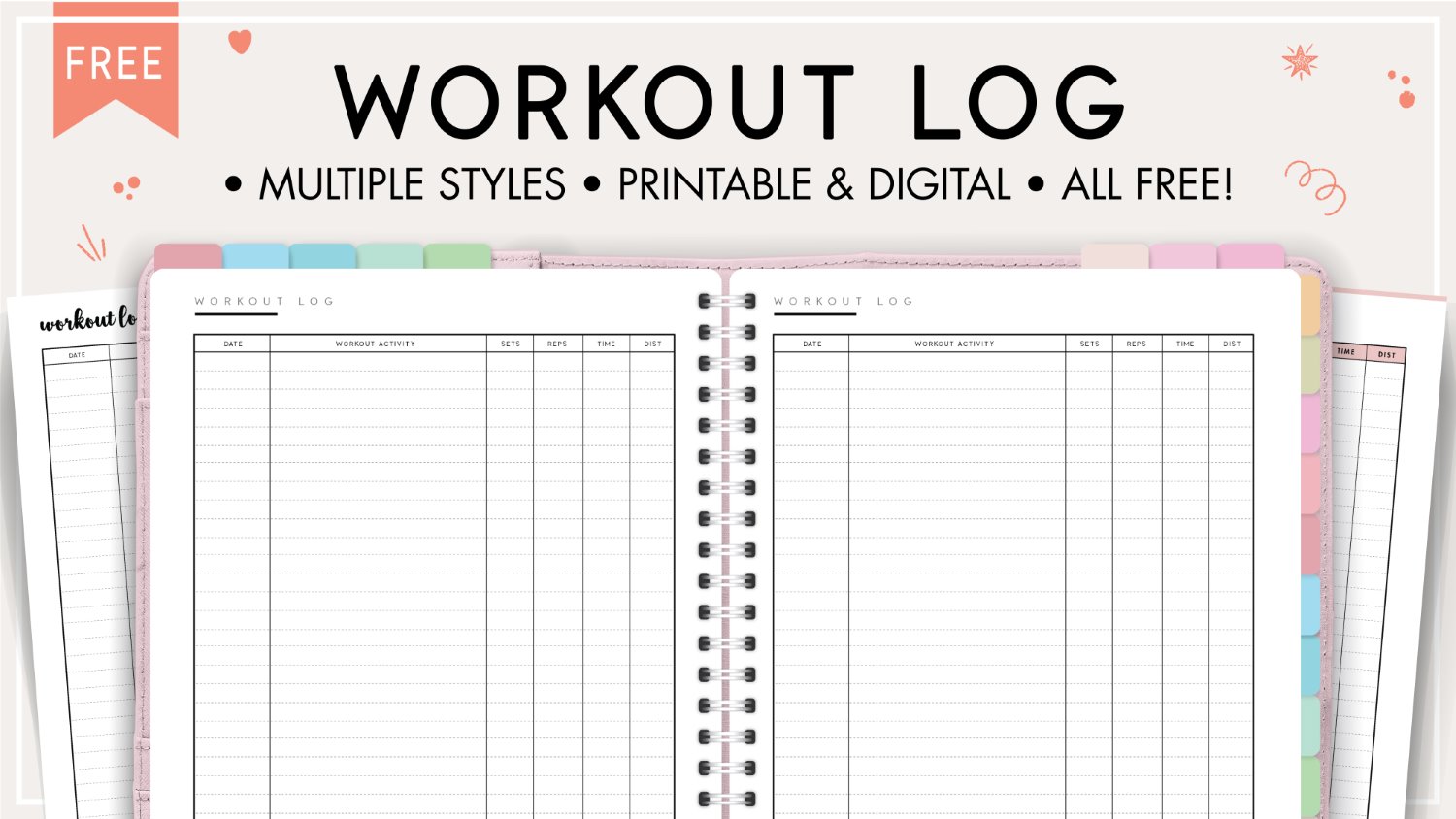 Workout Tracker Printable Workout Log Workout Planner Fitness 