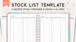Free Printable Stock List Template - Manage Your Product Inventory