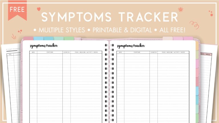 FREE Symptom Tracker Printable PDF - World of Printables