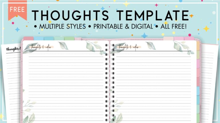 Free Printable Thought Record Template - World of Printables