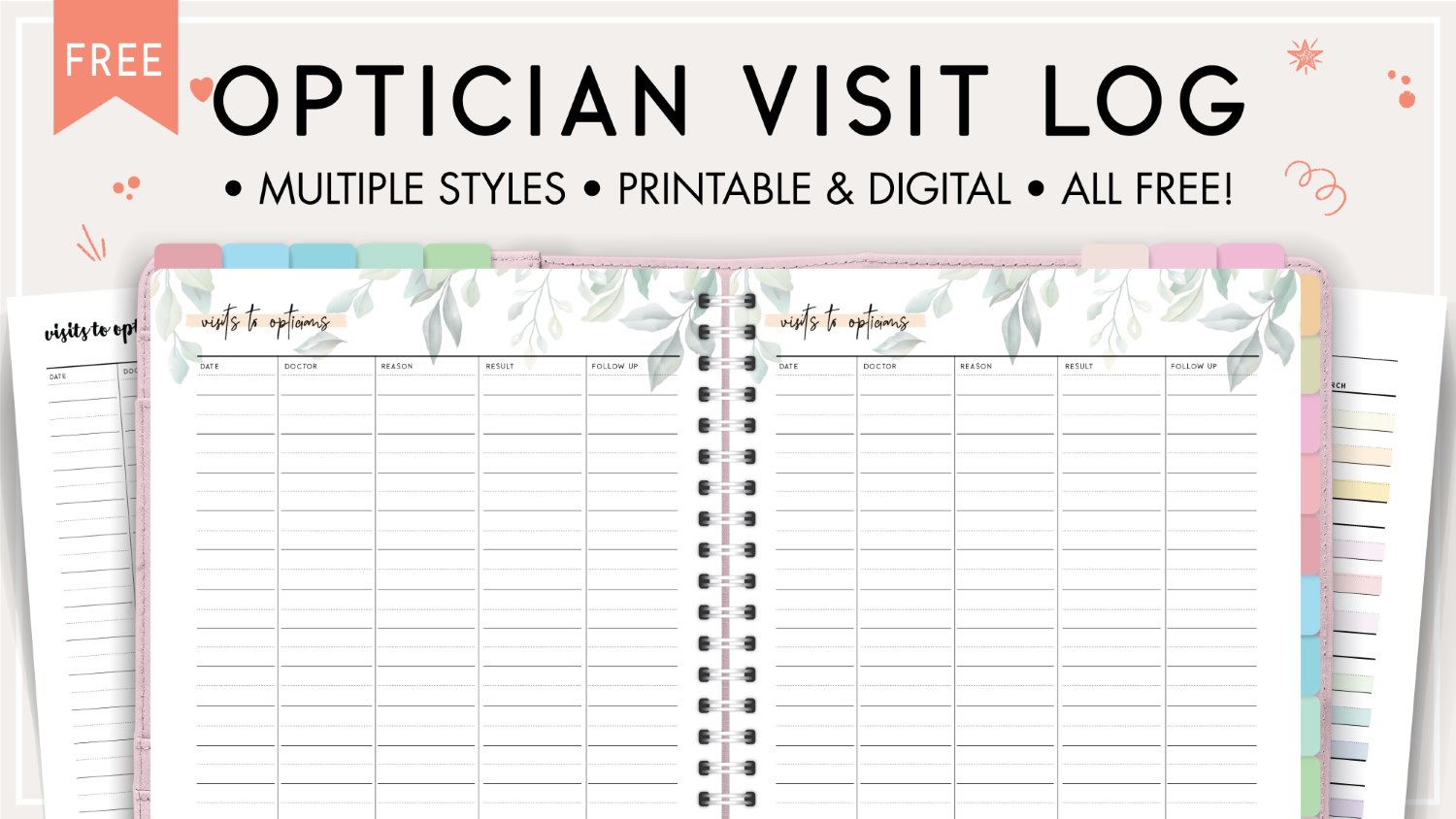Printable Visits To Opticians Tracker - World of Printables