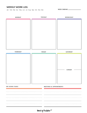 Work Log - 10+ Best Daily & Weekly Templates - World of Printables