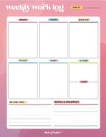 Work Log - 10+ Best Daily & Weekly Templates - World of Printables