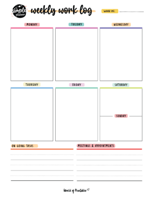 Work Log - 10+ Best Daily & Weekly Templates - World of Printables