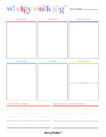 Work Log - 10+ Best Daily & Weekly Templates - World of Printables