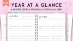 Free Year At A Glance Printable - World of Printables