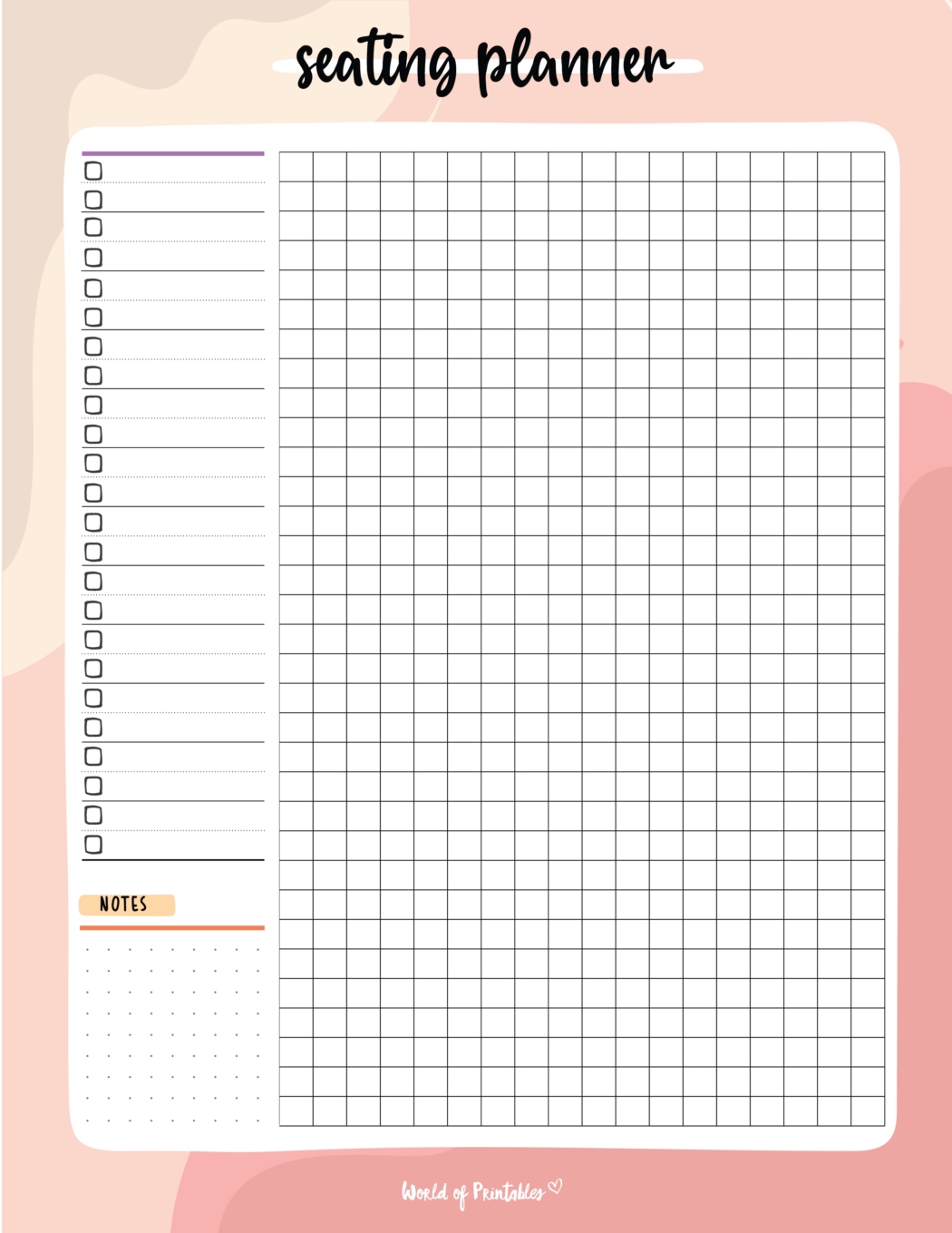 Classroom Seating Charts - World of Printables