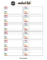 Contact List Templates - 12 Of The Best Styles - World of Printables