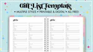 Gift List Templates - World of Printables