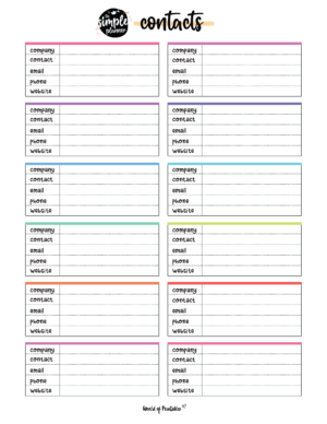 Contact List Templates - 12 Of The Best Styles - World of Printables