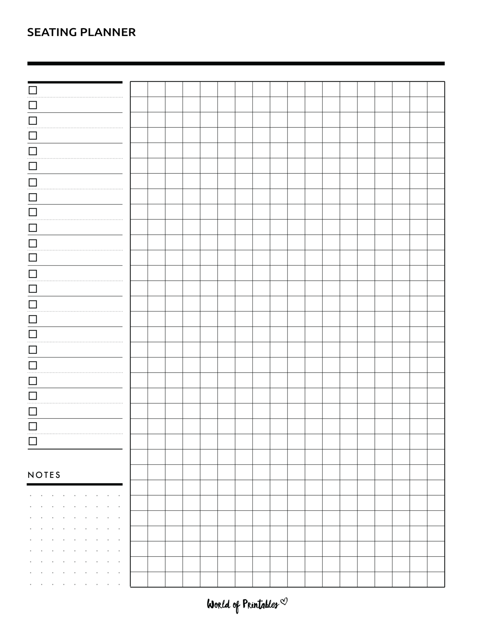 Classroom Seating Charts - World of Printables
