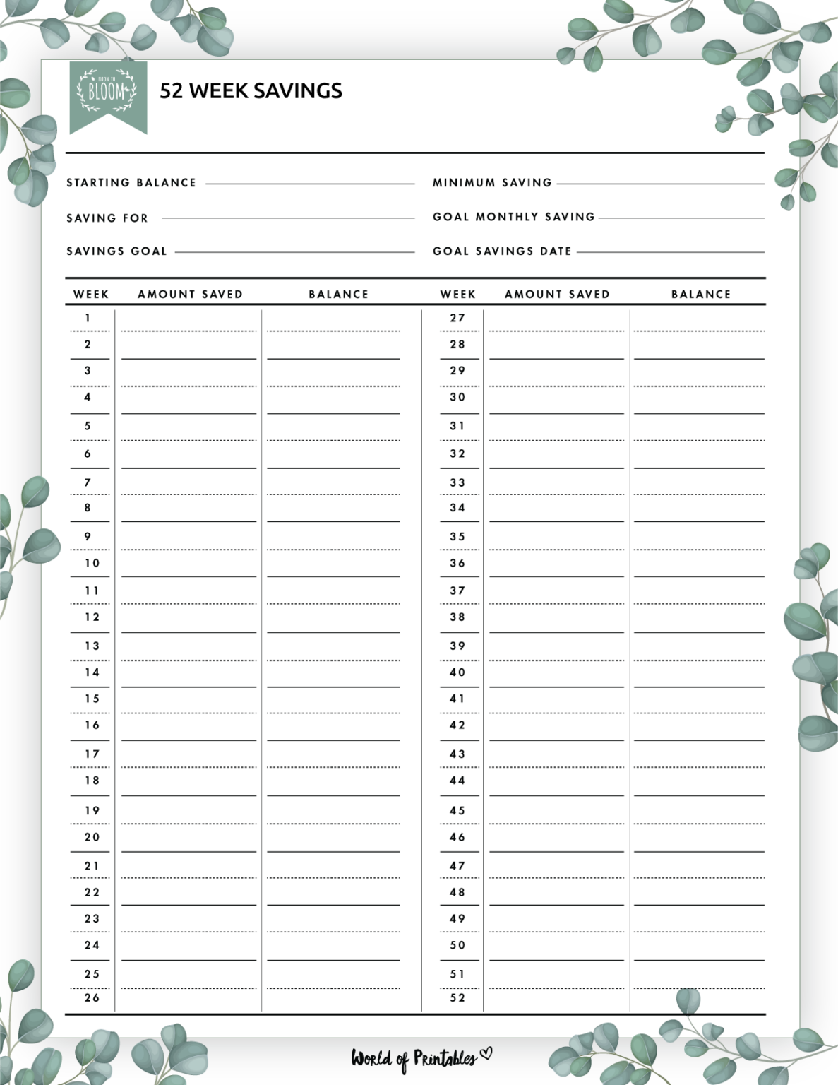 52 Week Money Challenge