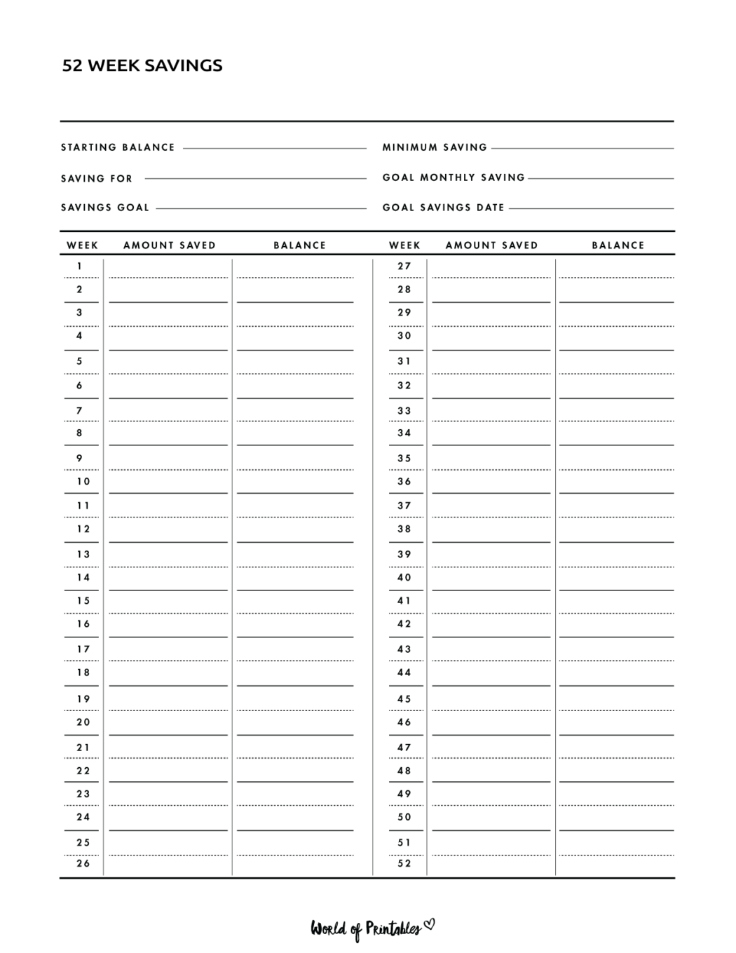52 Week Money Challenge