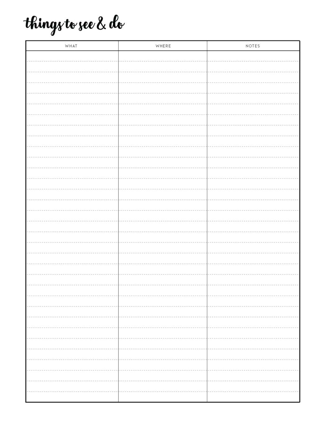 Activity Planner - Plan Things To Do - World of Printables