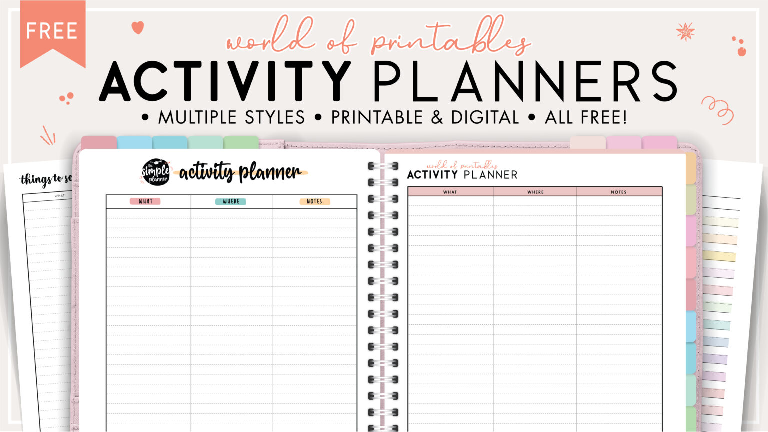Activity Planner - Plan Things To Do - World of Printables