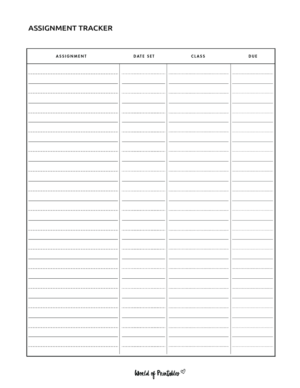 Assignment Tracker - Keep Track Of All Your Assignments