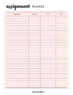 Assignment Tracker - Keep Track Of All Your Assignments