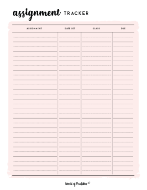 Assignment Tracker - Keep Track Of All Your Assignments