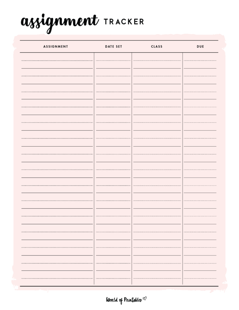 Assignment Tracker - Keep Track Of All Your Assignments