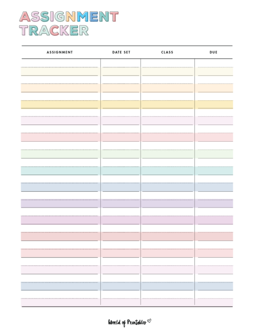 Assignment Tracker - Keep Track Of All Your Assignments