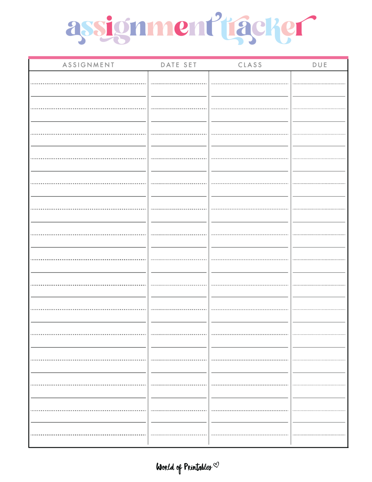 Assignment Tracker - Keep Track Of All Your Assignments