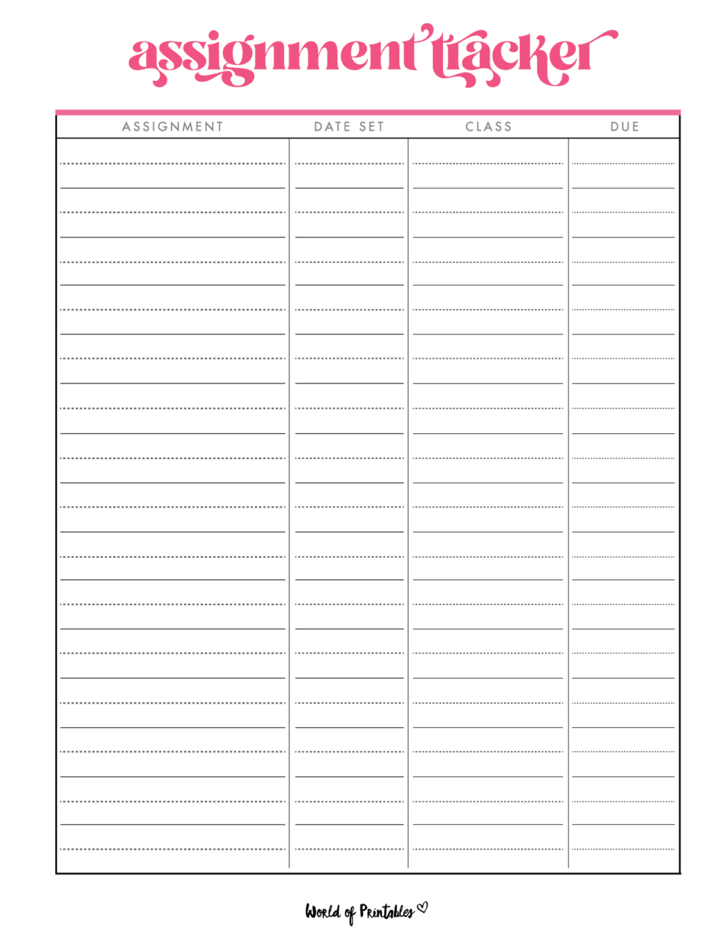 Assignment Tracker - Keep Track Of All Your Assignments