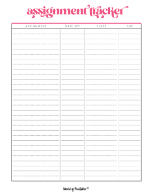 Assignment Tracker - Keep Track Of All Your Assignments