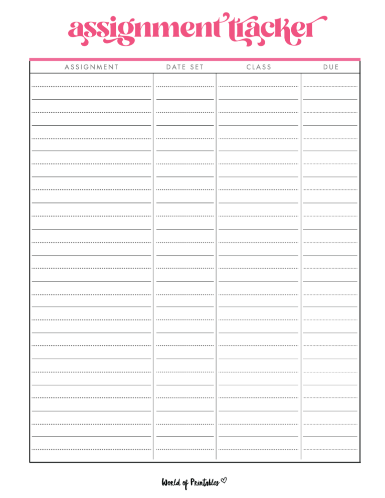 Assignment Tracker - Keep Track Of All Your Assignments