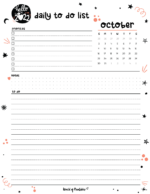Free Cute October Calendar & Planner Printable Set - World of Printables