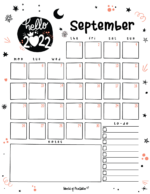 Free Cute September Calendar & Planner Printable Set - World of Printables