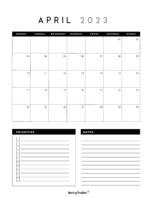 April 2023 Calendars | 100+ Stylish Printables - World of Printables