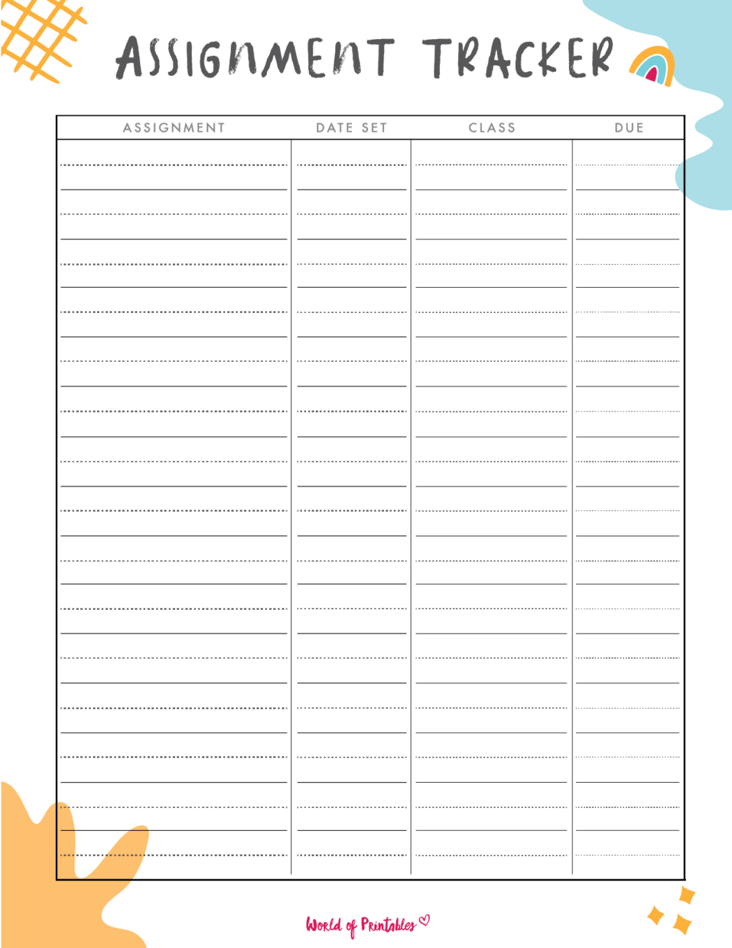 Assignment Tracker - Keep Track Of All Your Assignments