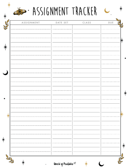 Assignment Tracker - Keep Track Of All Your Assignments