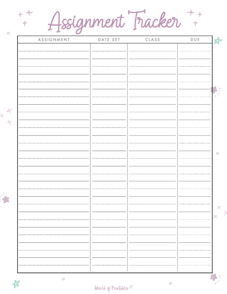 Assignment Tracker - Keep Track Of All Your Assignments