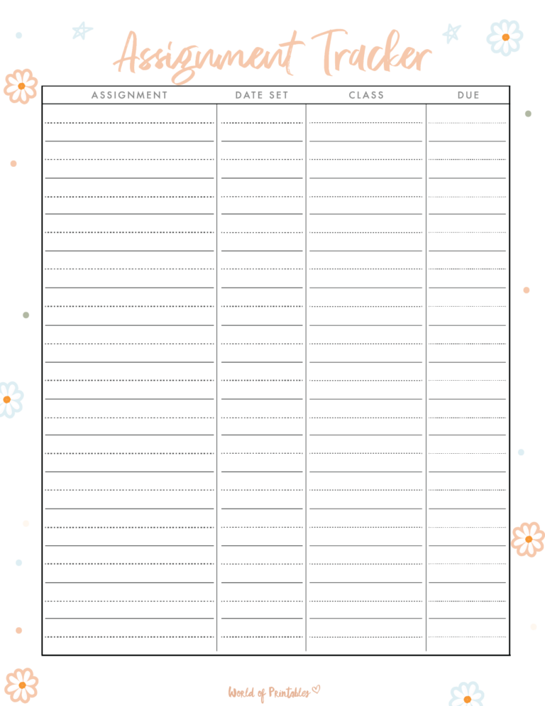 Assignment Tracker - Keep Track Of All Your Assignments