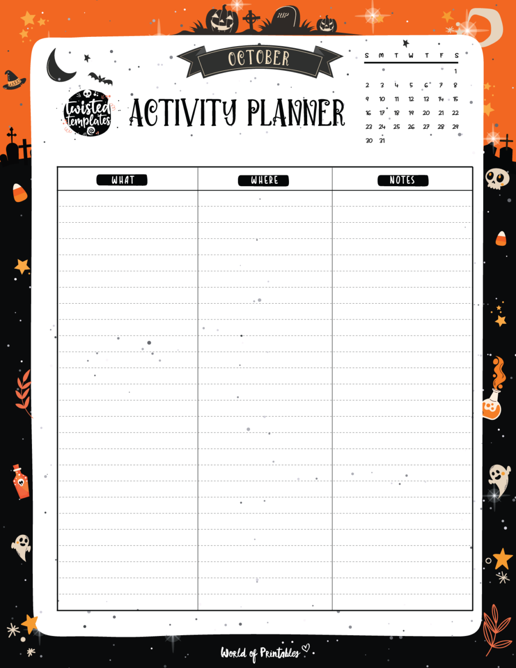 Halloween Planner Set - World of Printables