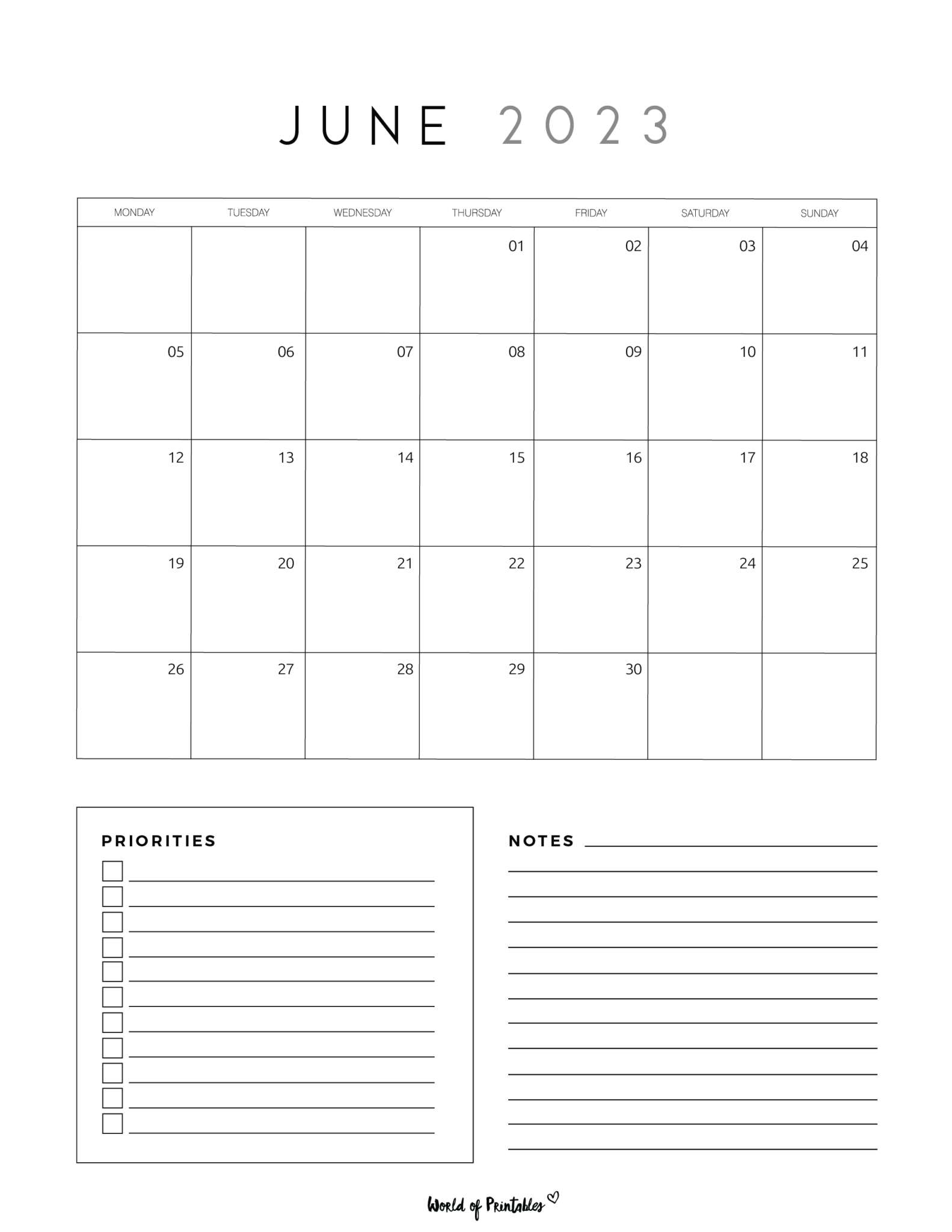 100+ June 2023 Calendar Printables - 100's of Styles - All Free!