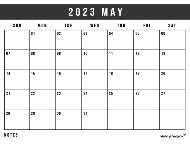 May 2023 Calendars | 100+ Best Printables - World of Printables