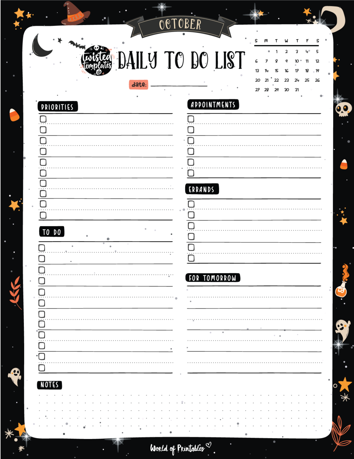 Free October Witchy Planners - World of Printables