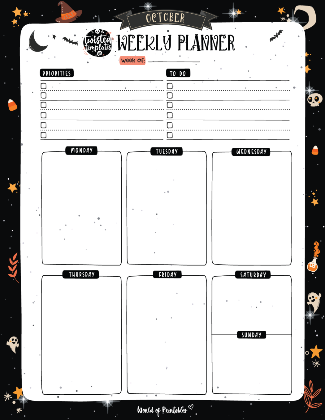 Free October Witchy Planners - World of Printables
