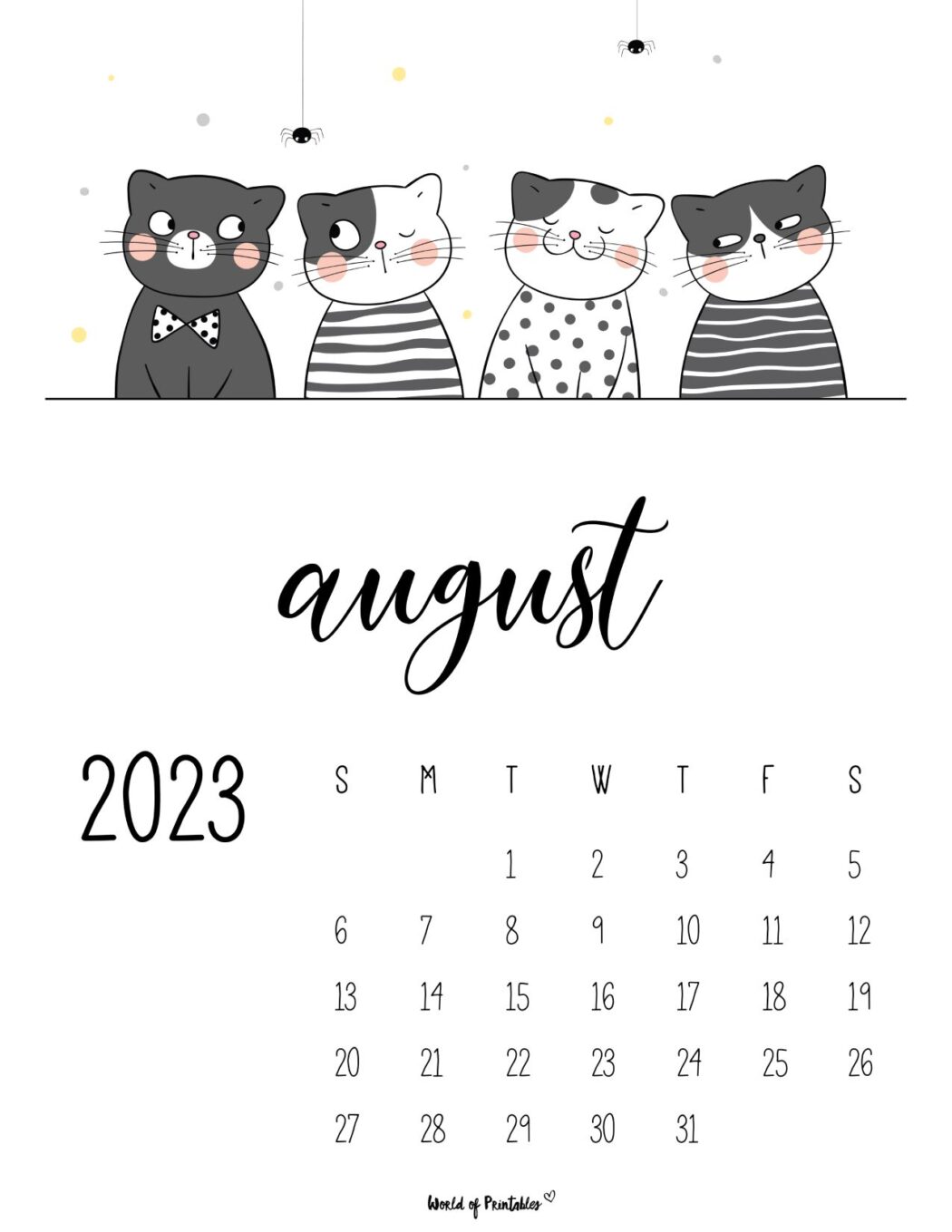 108 Best August 2023 Calendars - World of Printables