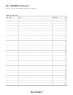 Free Bill Payment Checklist PDF - World of Printables