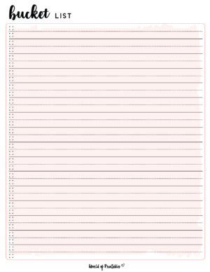 Bucket List Template - 16 Inspirational Styles | World of Printables