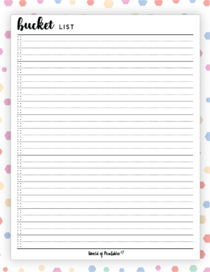 Bucket List Template - 16 Inspirational Styles | World of Printables
