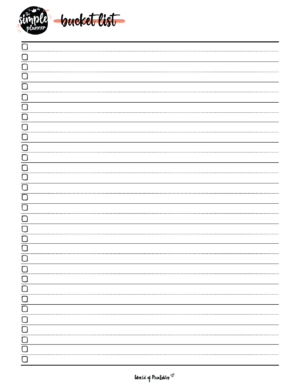 Bucket List Template - 16 Inspirational Styles | World of Printables